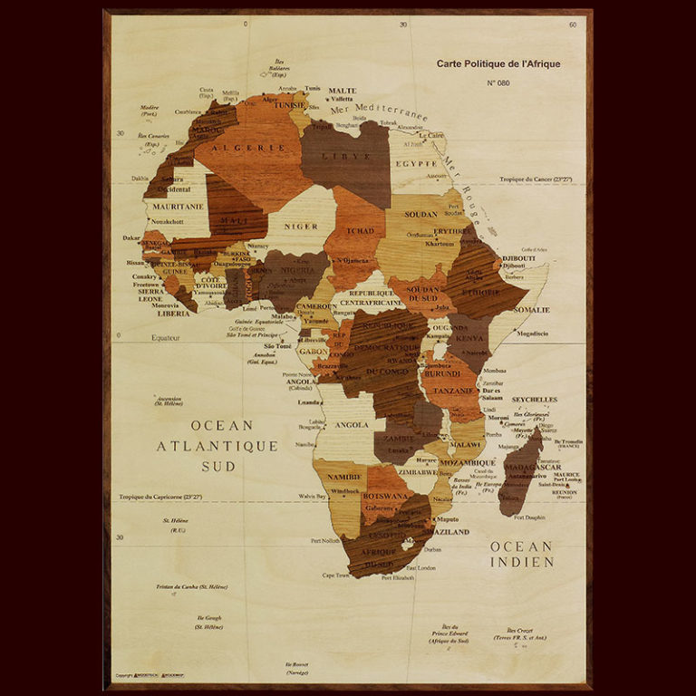 Carte politique de l'Afrique - Woodmap