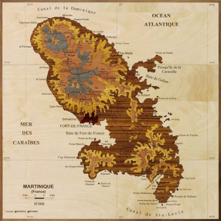 Map of Martinique - Woodmap
